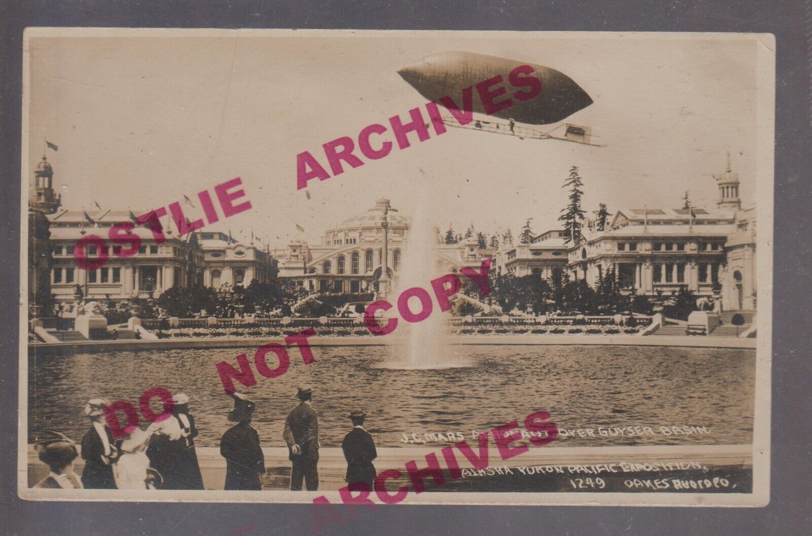 Seattle WASHINGTON RPPC 1909 AYPE Exposition AIRSHIP Mars Flying ...