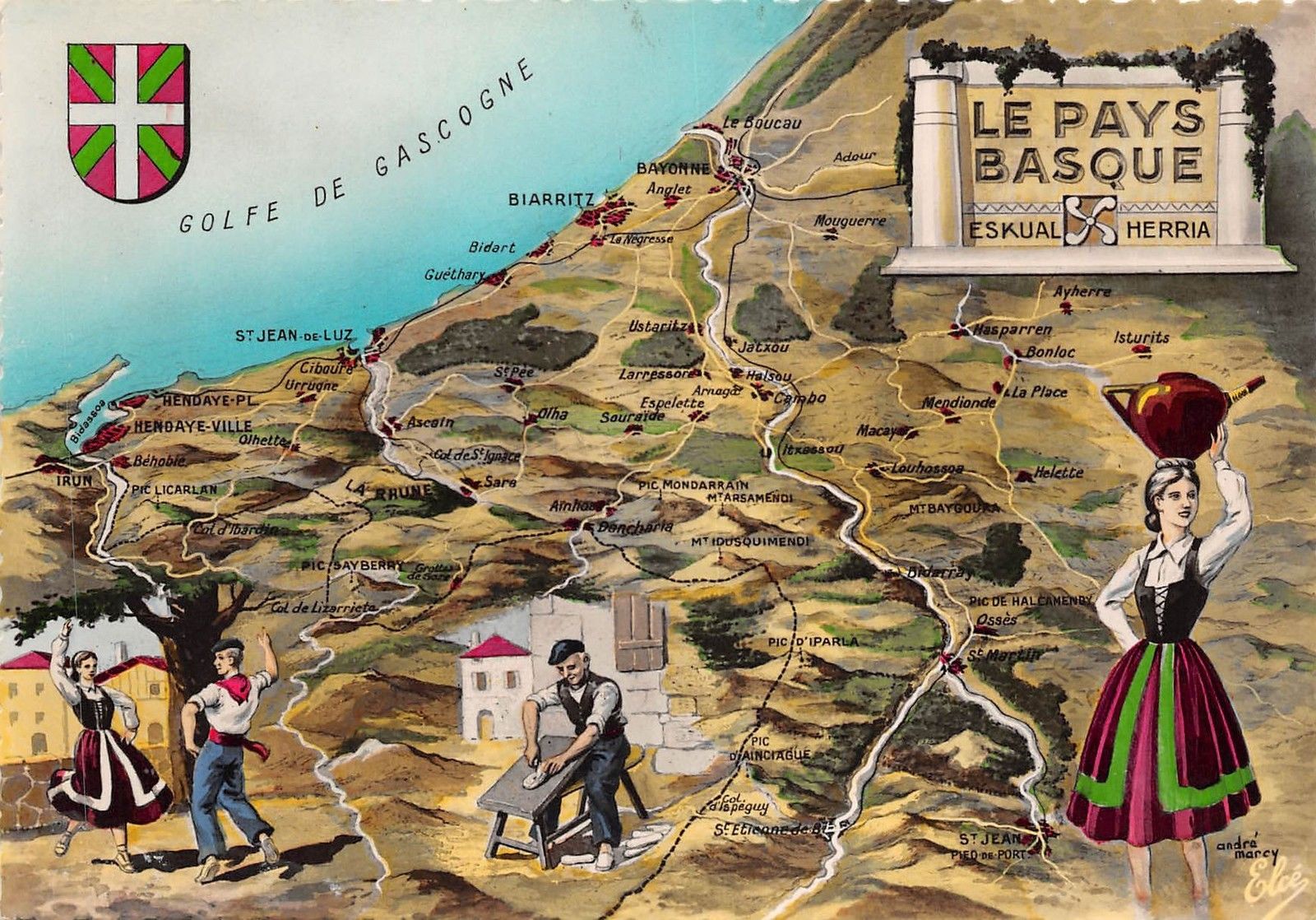 BR6559 Le Pays Basque map cartes geographiques france | Europe - France ...