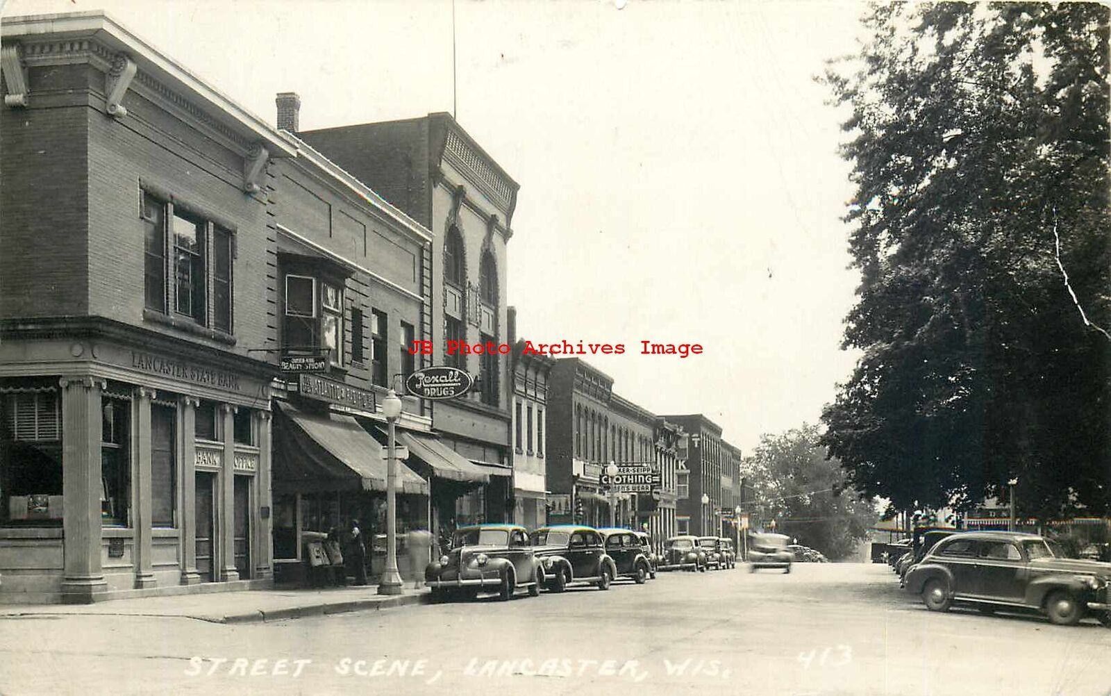 WI, Lancaster, Wisconsin, RPPC, Street Scene, 40s Cars, A Pearson Photo ...