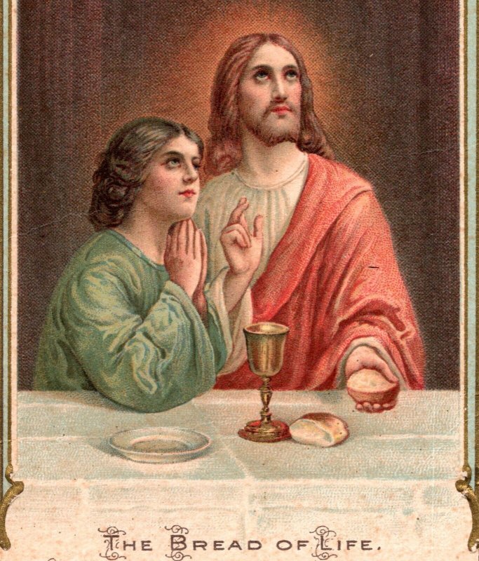 Boumard Fils Paris France Mary Jesus The Bread of Life Holy Prayer Card ...