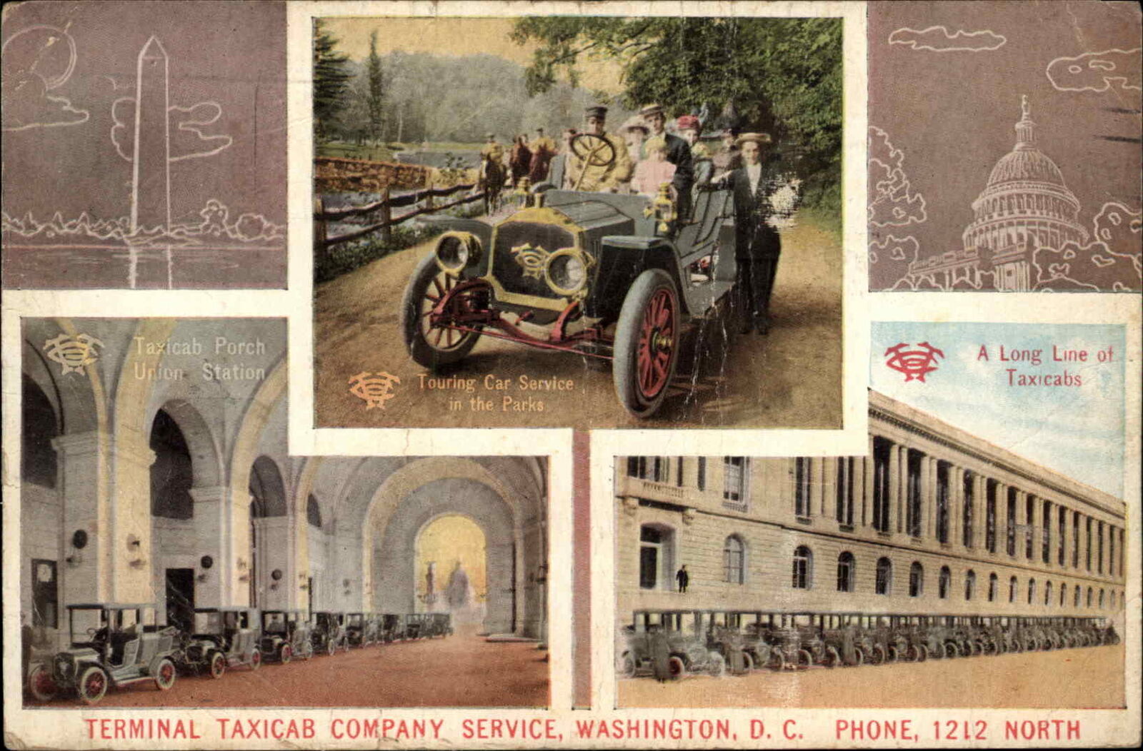 Washington DC Taxi Taxicab Co Cars c1910 Postcard | Ephemera ...