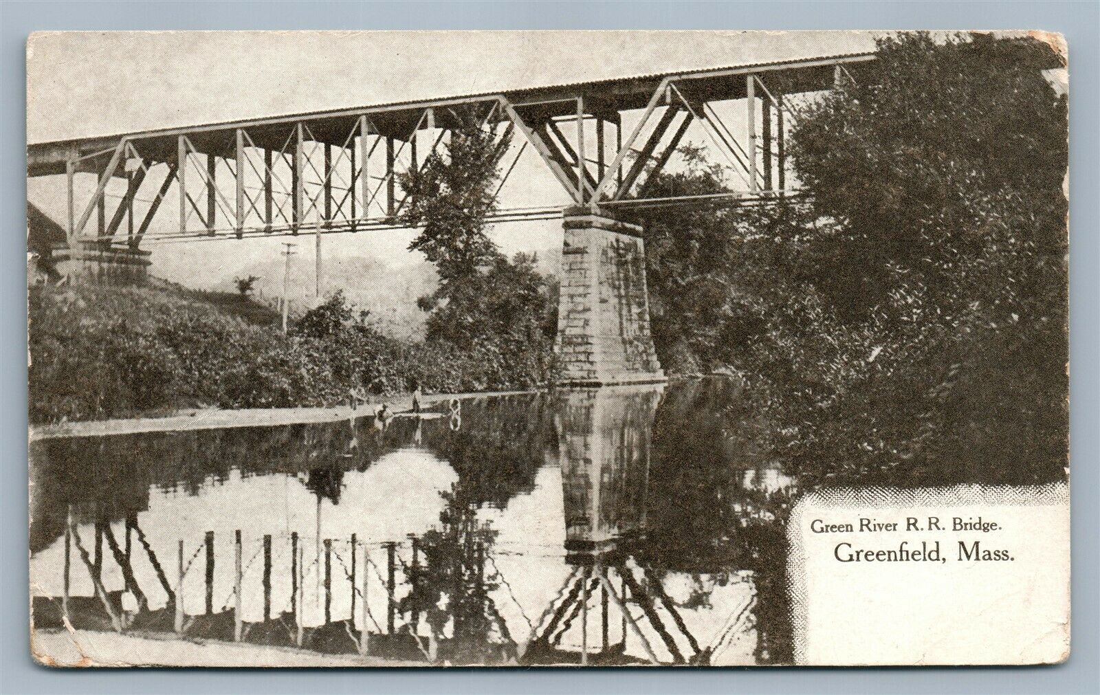 Greenfield MA Railroad Bridge Antique Postcard | United States ...