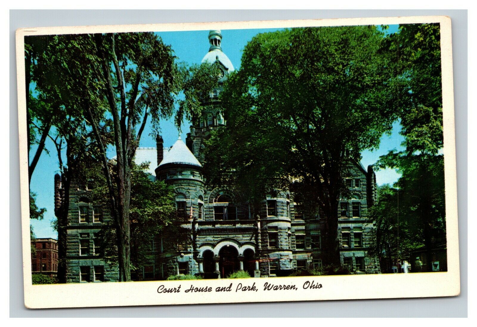 Vintage 1960's Postcard Courthouse Building & Park Warren Ohio | United ...
