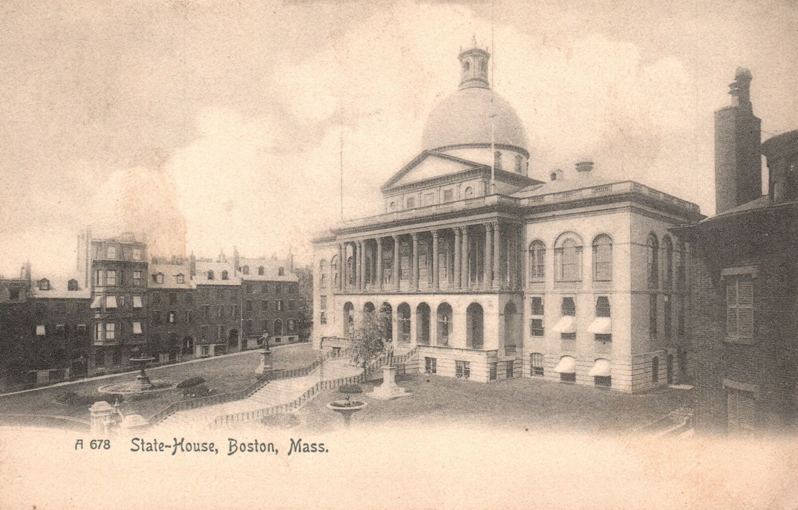 Vintage Postcard 1900's State House Building Boston Massachusetts MA ...