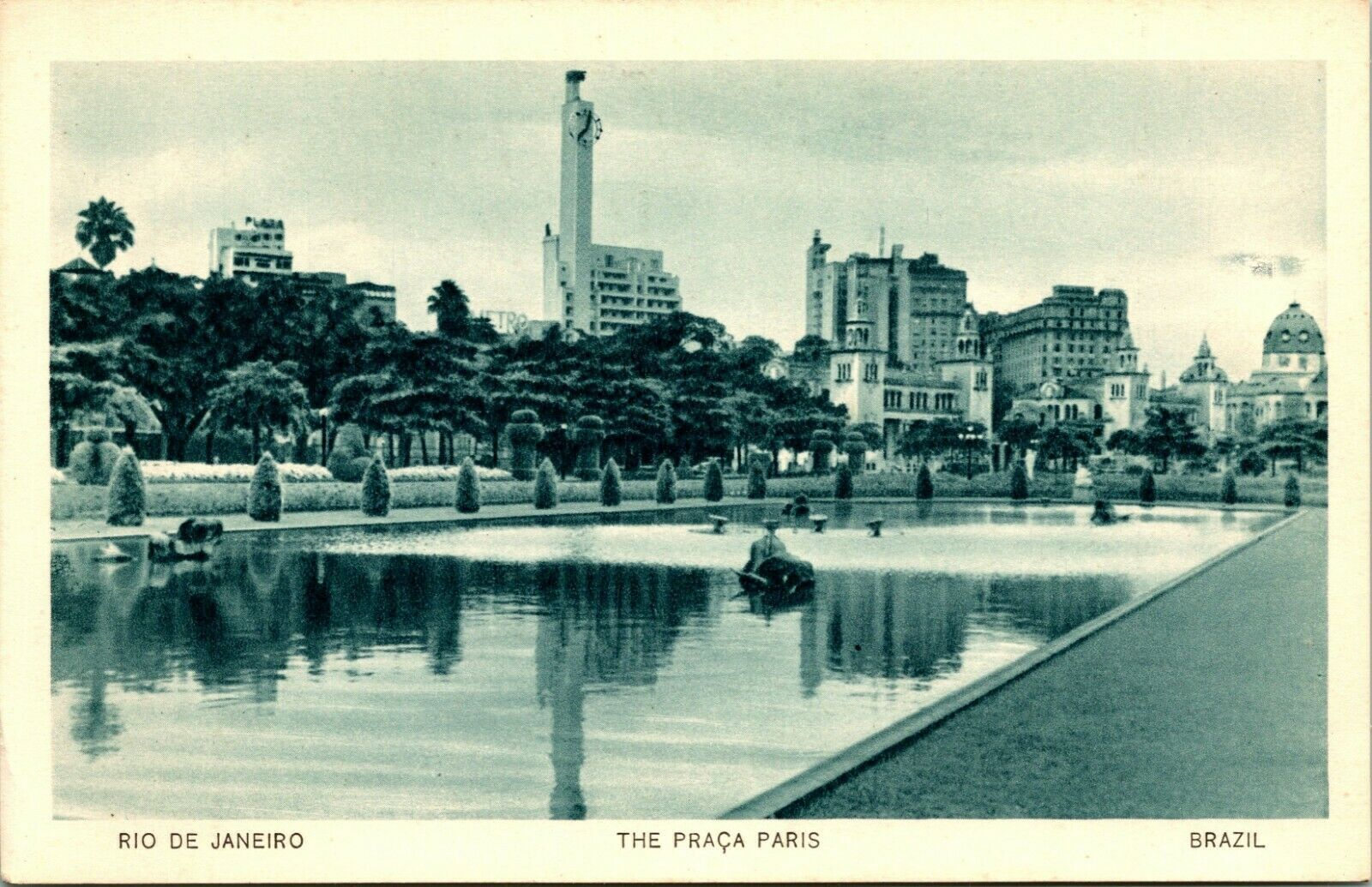 Vtg Tarjeta Postal 1920s Rio de Janeiro Brasil The Praca París Unp ...