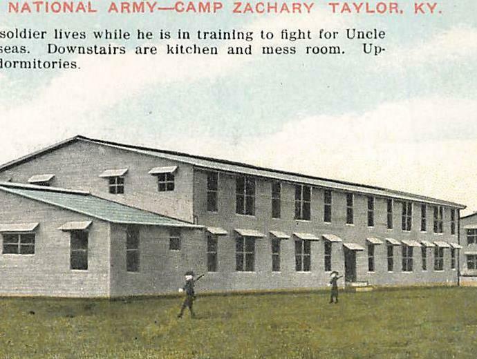 c1917 Postcard WWI Camp Zachary Taylor Barracks Dormitories Sentry P52 ...