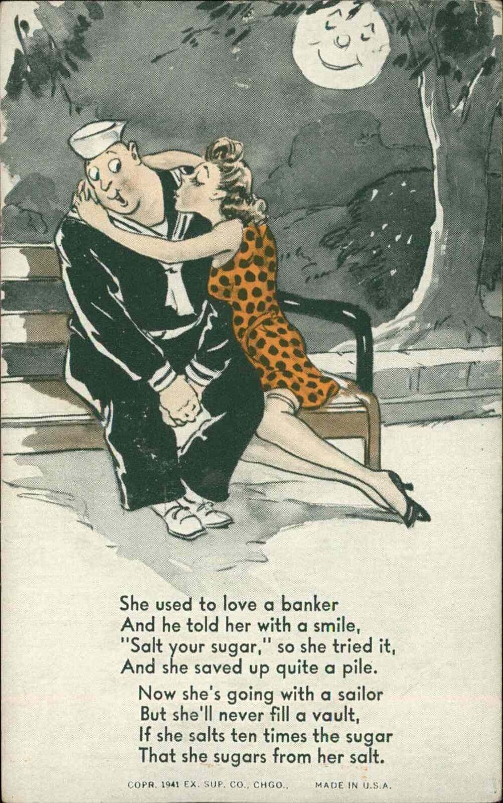 Pinup Sexy Woman Kissing Poor Sailor Rhyme c1910 Vintage Postcard | Asia & Middle East - Oman ...