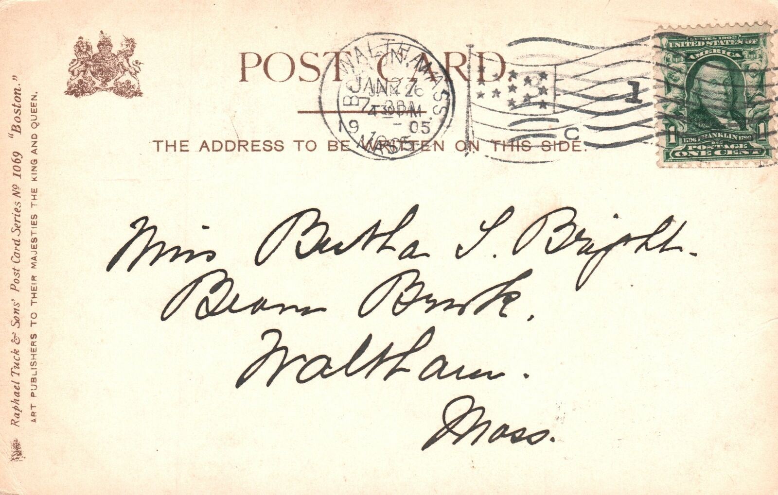 Vintage Postcard 1905 Old State House Boston Massachusetts Raphael Tuck ...