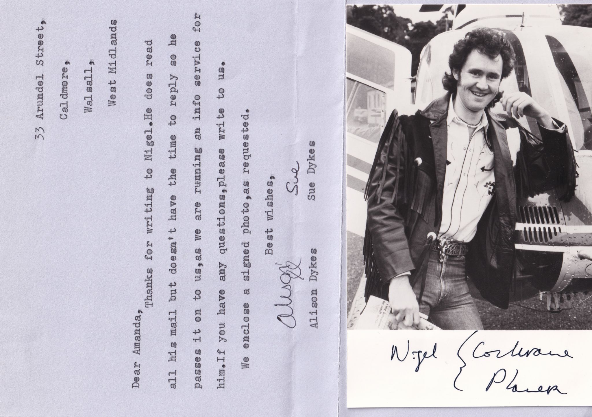 Nigel Planer The Comic Strip Young Ones 2x Hand Signed Photo & Letter ...