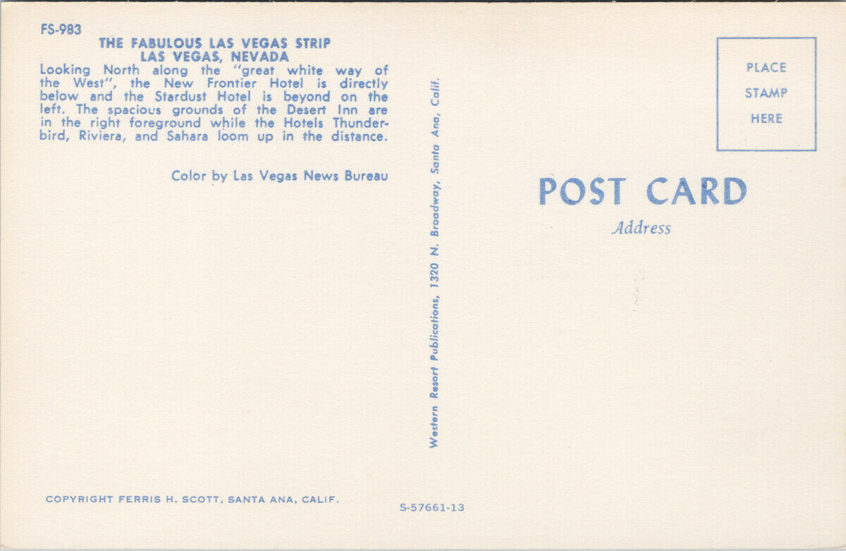 Las Vegas Nevada The Strip Birdseye Unused Postcard G90 | United States ...