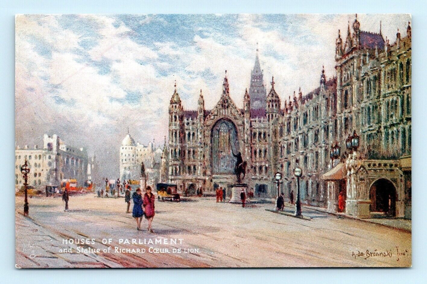 Houses of Parliament Statue of Richard London Raphael Tuck DB Postcard ...