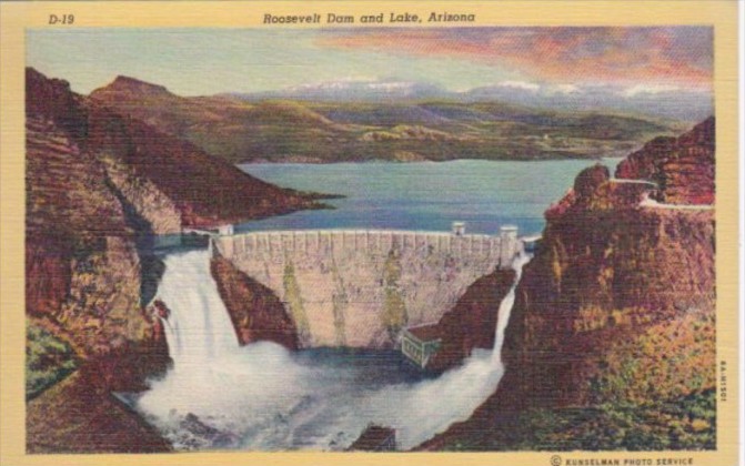 Arizona Roosevelt Dam & Lake Curteich | United States - Arizona - Other ...