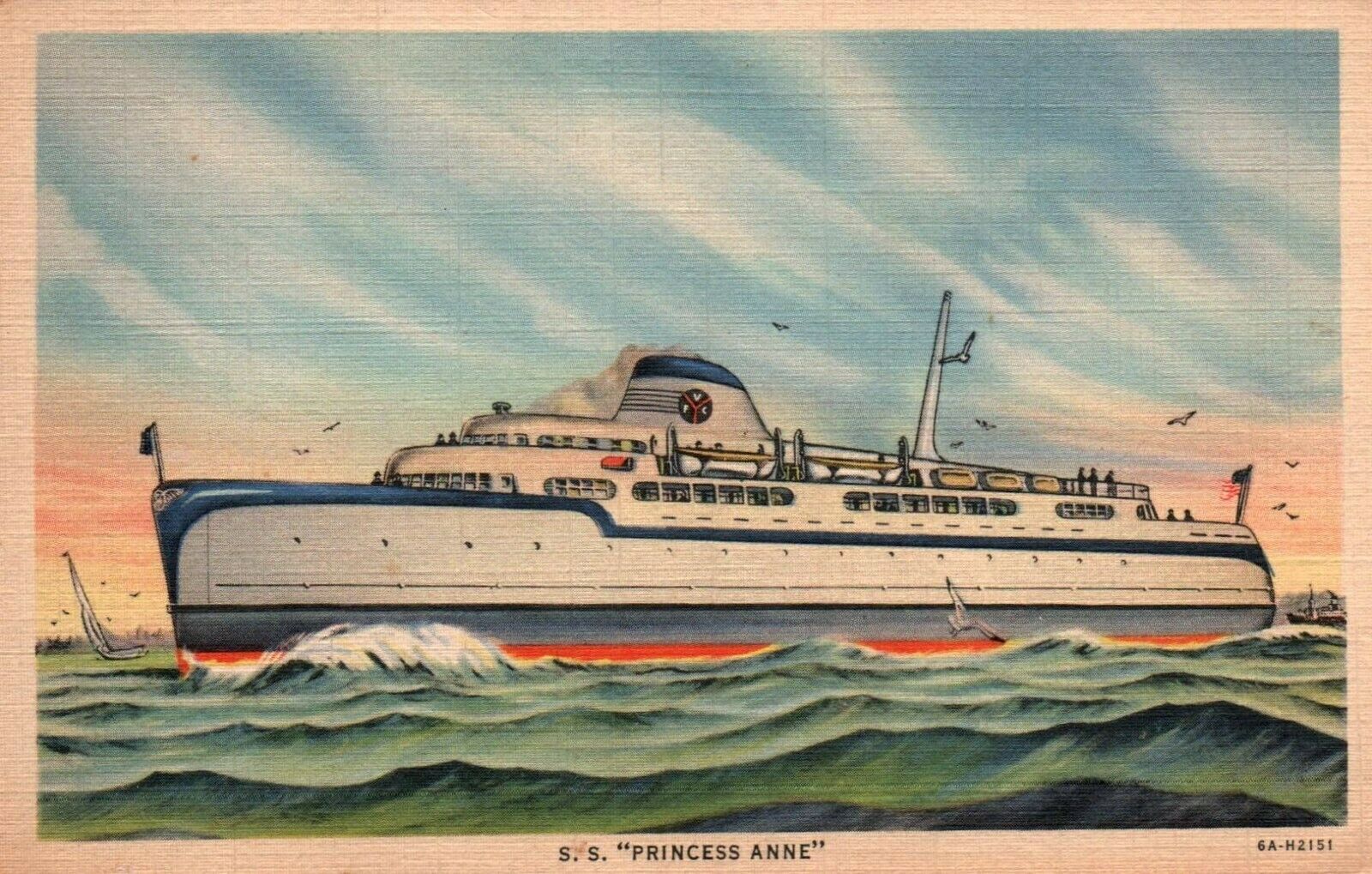 SS Princess Anne Steam Ship Linen Vintage Postcard | Other / Unsorted ...