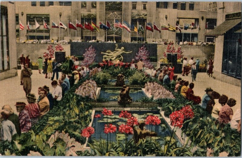 The Channel Gardens Rockefeller Center New York City New York Postcard ...