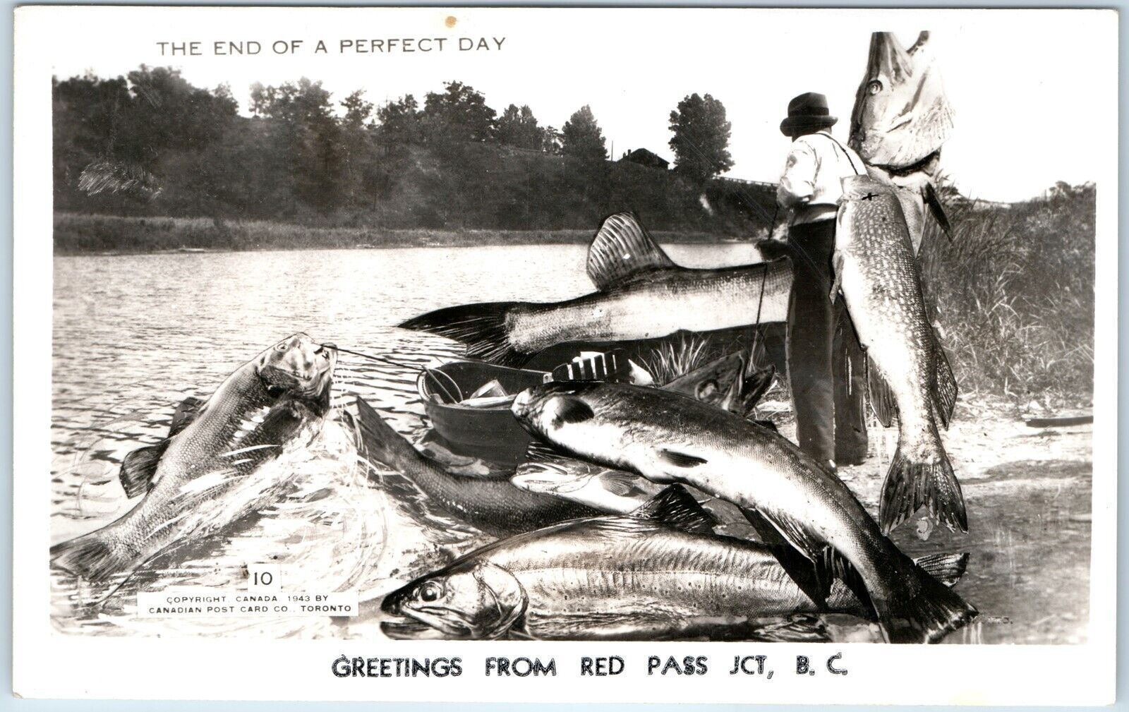 1943 Red Pass Junction Greetings RPPC Canadian National Grand Trunk ...