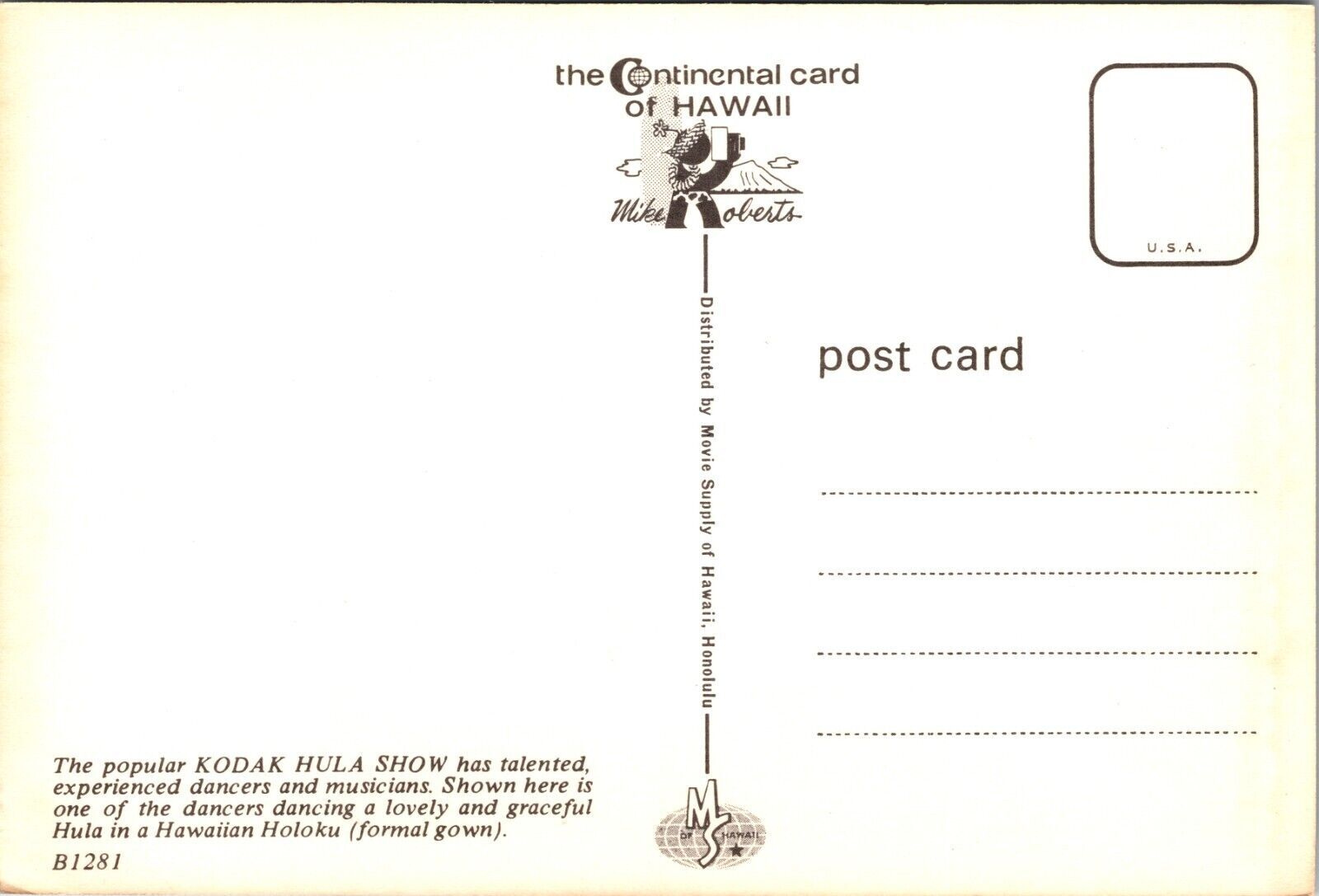 Holoku formal gown Hula Dancers Kodak Hula Show Hawaii Postcard ...