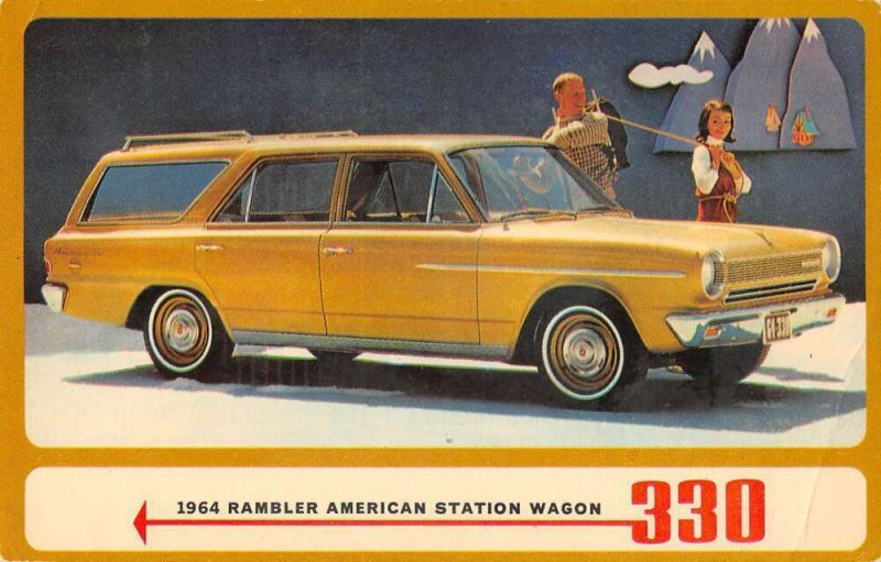 1964 Rambler American Station Wagon Auto Advertising Vintage Postcard ...