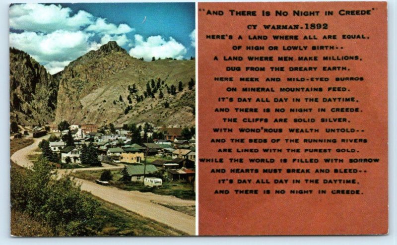 CREEDE, CO Colorado ~ View of MINING TOWN & POEM c1950s Mineral County ...