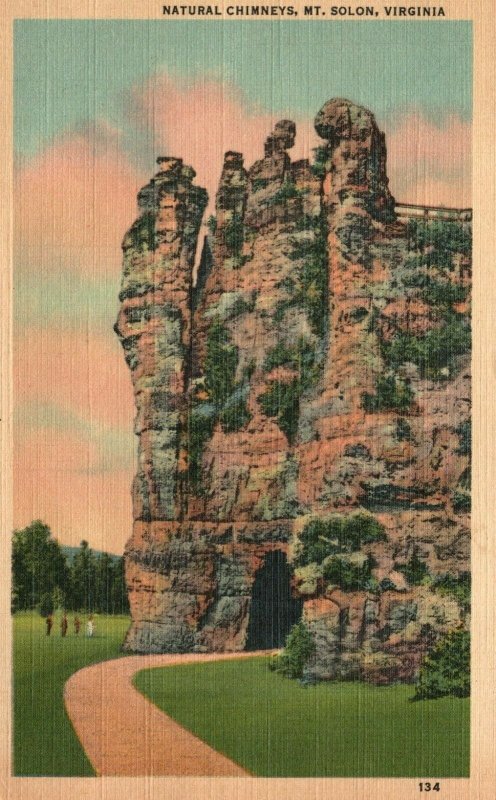Vintage Postcard 1930's Natural Chimneys Mt. Solon Virginia VA Natural ...