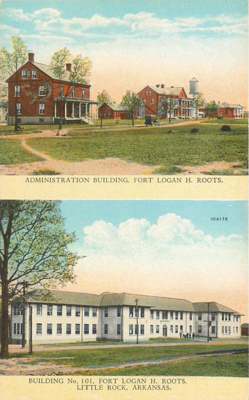 LITTLE ROCK, AR Fort Logan H. Roots Split View/2 Buildings c1910s ...