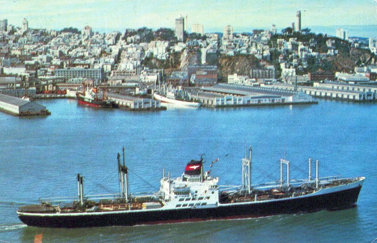 Vintage Postcard President Taylor Mariner Class Cargoliner at Port ...