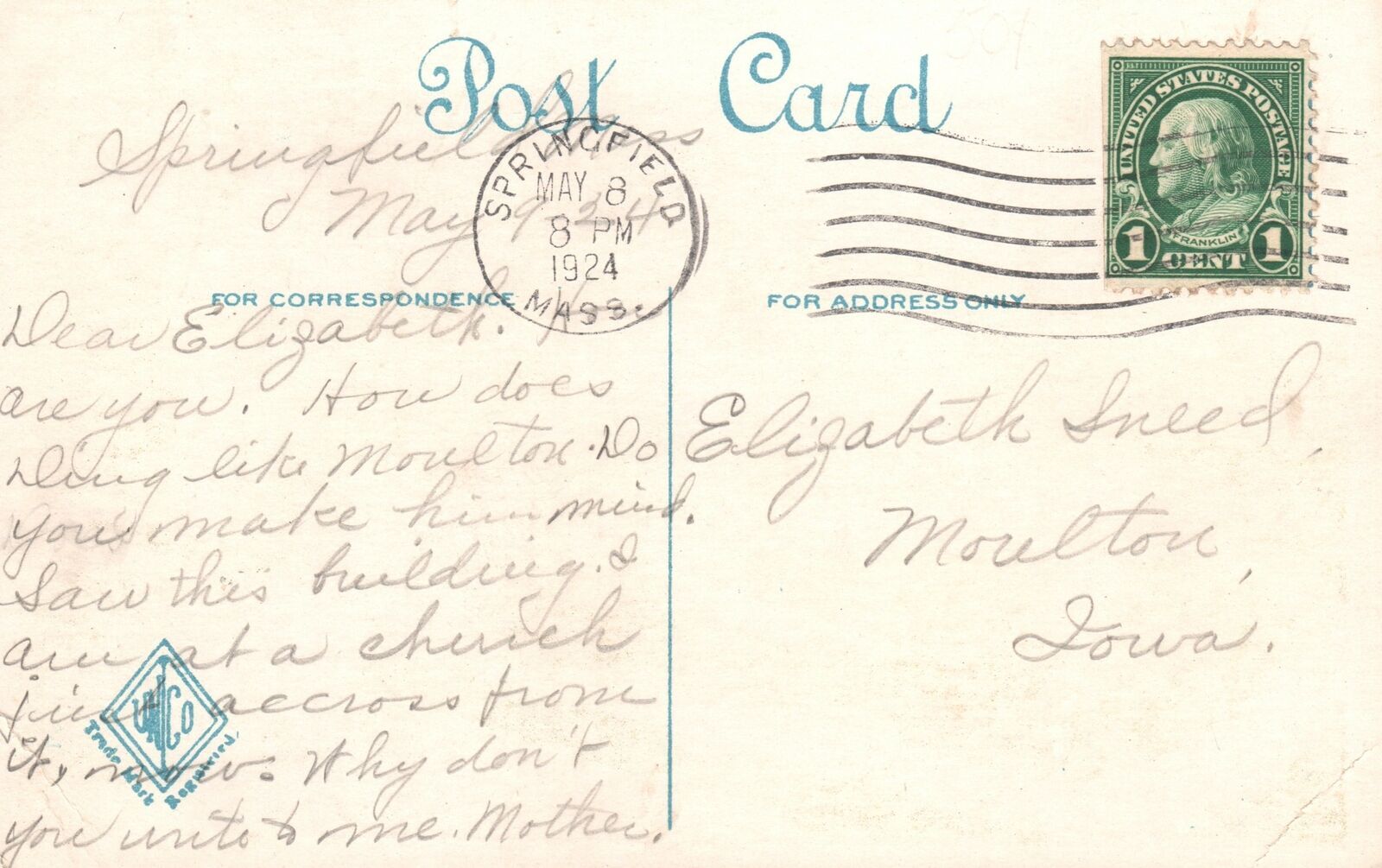 Vintage Postcard 1924 Public City Library Historic Springfield ...