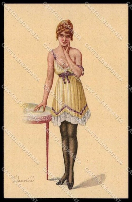 Illustratori Artist Signed Danorin Risque Lady Art Deco serie 463 pc ...