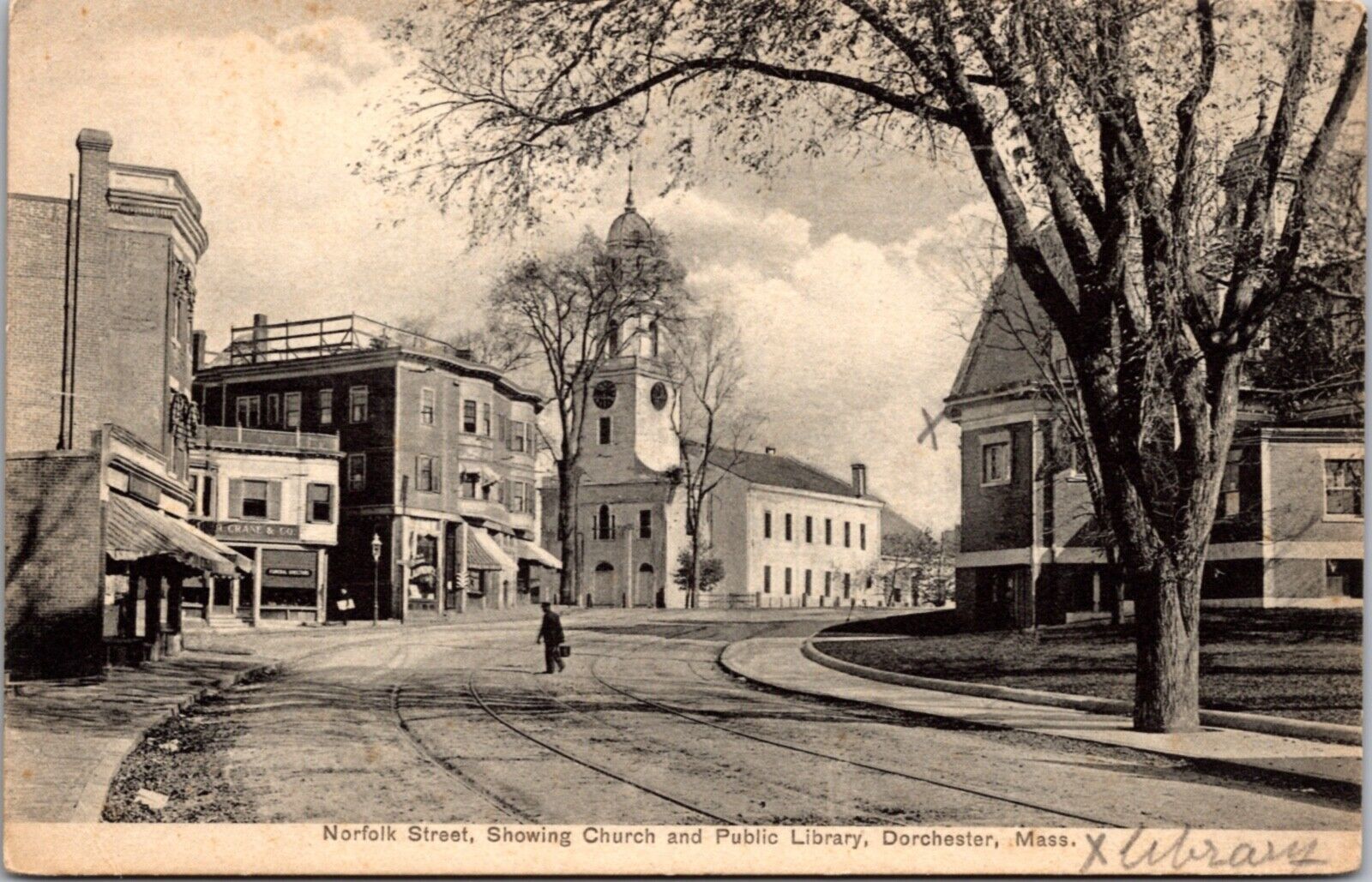 PC Norfolk Street, Showing Church and Public Library in Dorchester ...