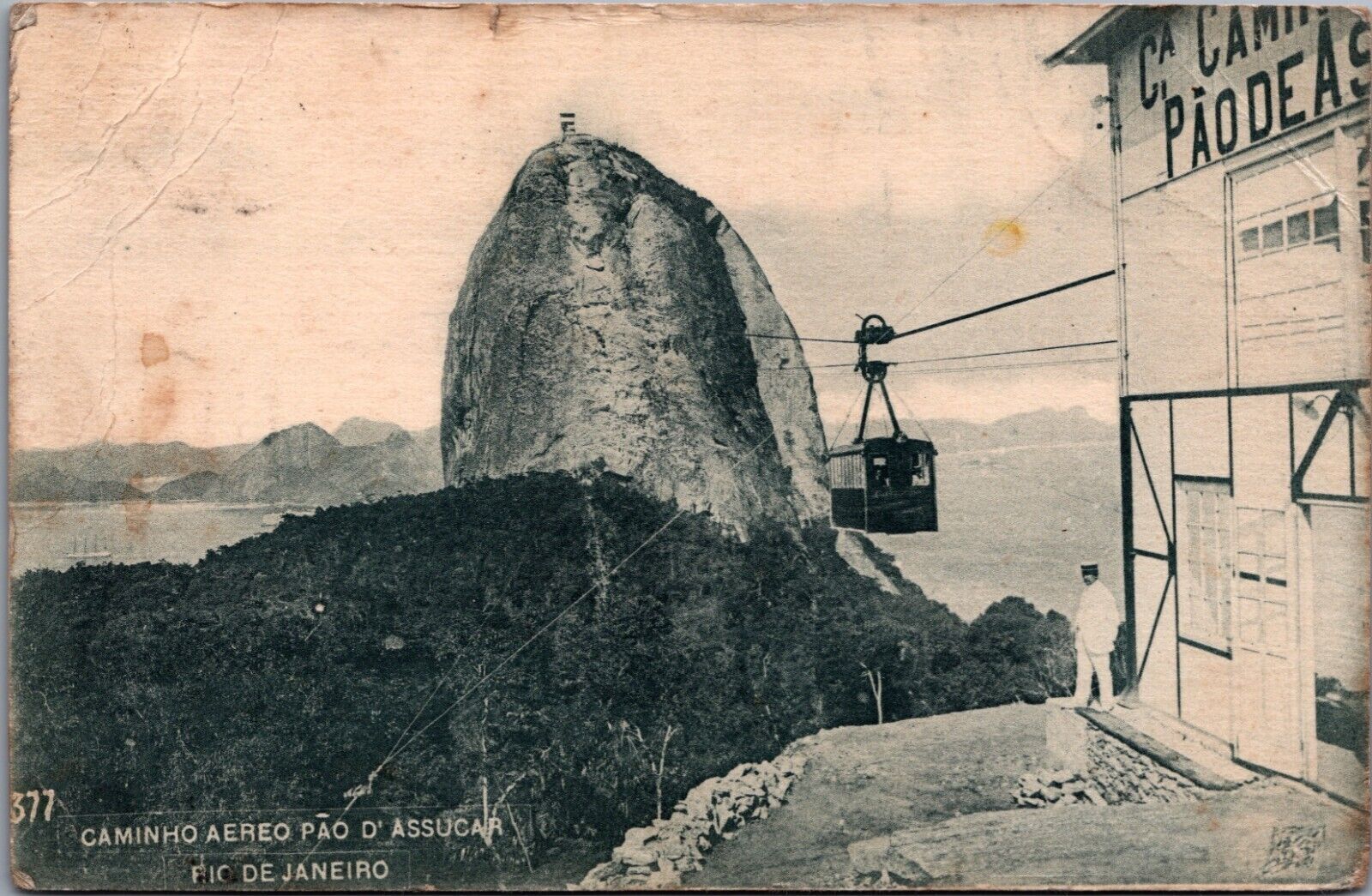 Brazil Rio de Janeiro Caminho Aereo Pao De Acucar Vintage Postcard C150 ...