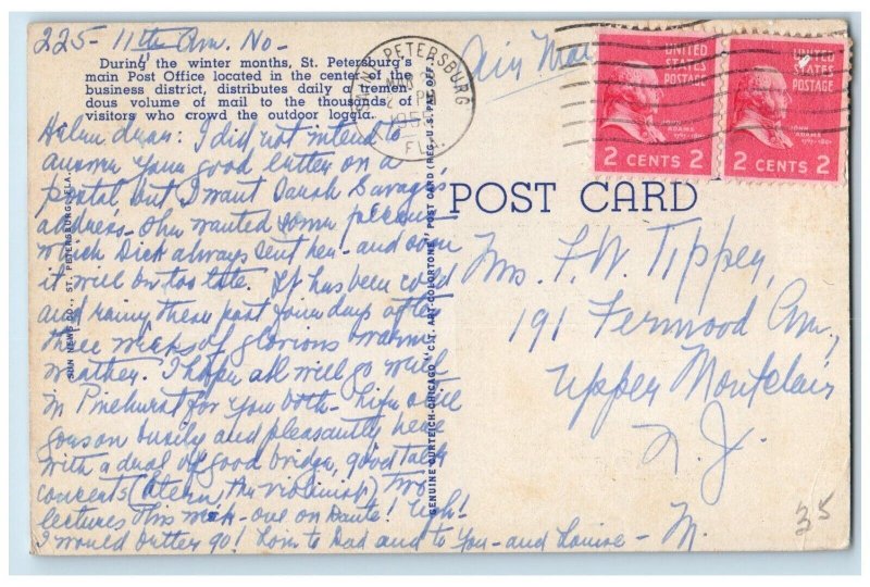 1955 Busy Day Open Air Post Office Cars St. Petersburg Florida Vintage ...