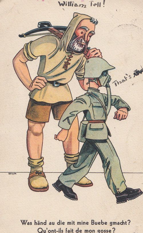 William Tell Cartoon Caricature Military Antique Old Comic Humour ...