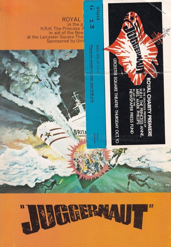 Juggernaut Omar Sharif Anthony Hopkins London Film 1974 PREMIERE ...