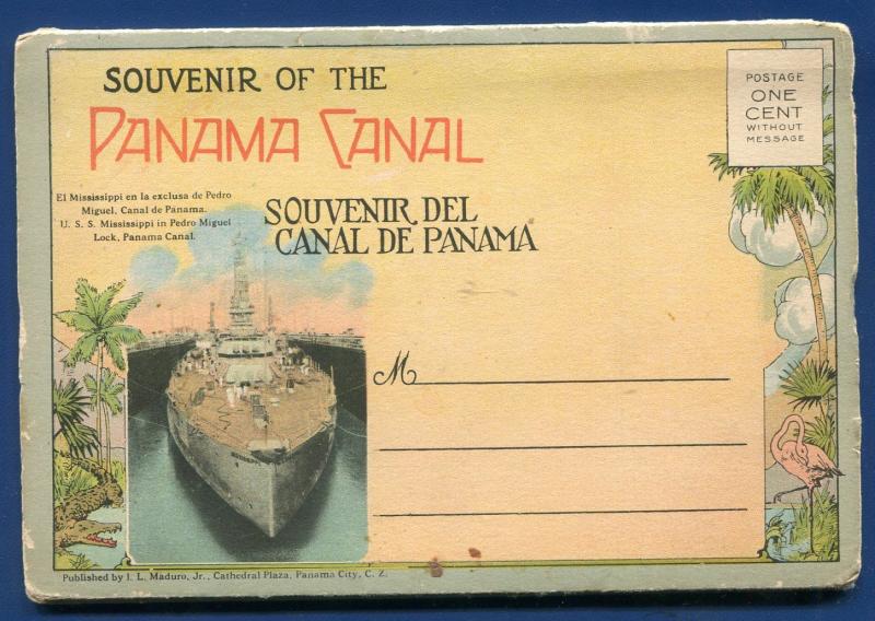 Canal de Panama Canal souvenir postcard folder foldout | Latin & South ...