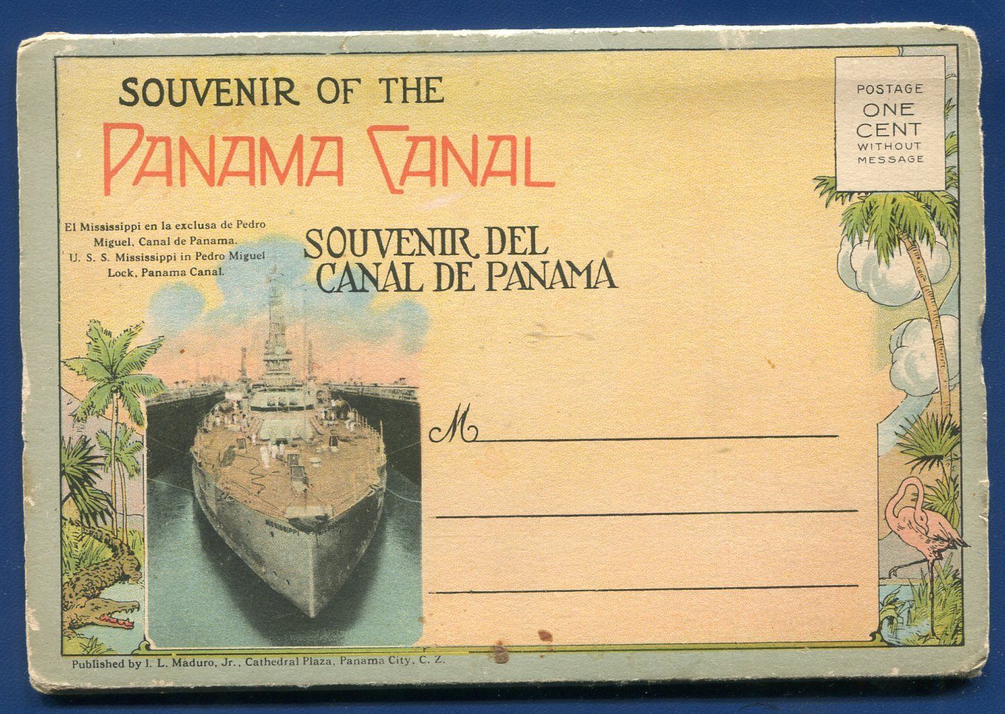 Canal de Panama Canal souvenir postcard folder foldout | Latin & South ...