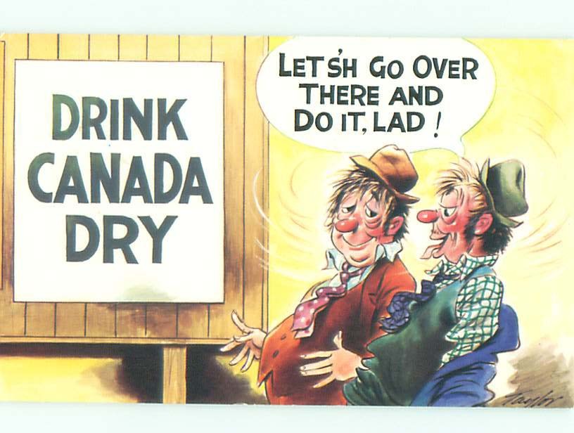 Pre-1980 Comic Drunk MAN SEE Canada DRY Ginger ALE Sign Ac0187 | Topics ...