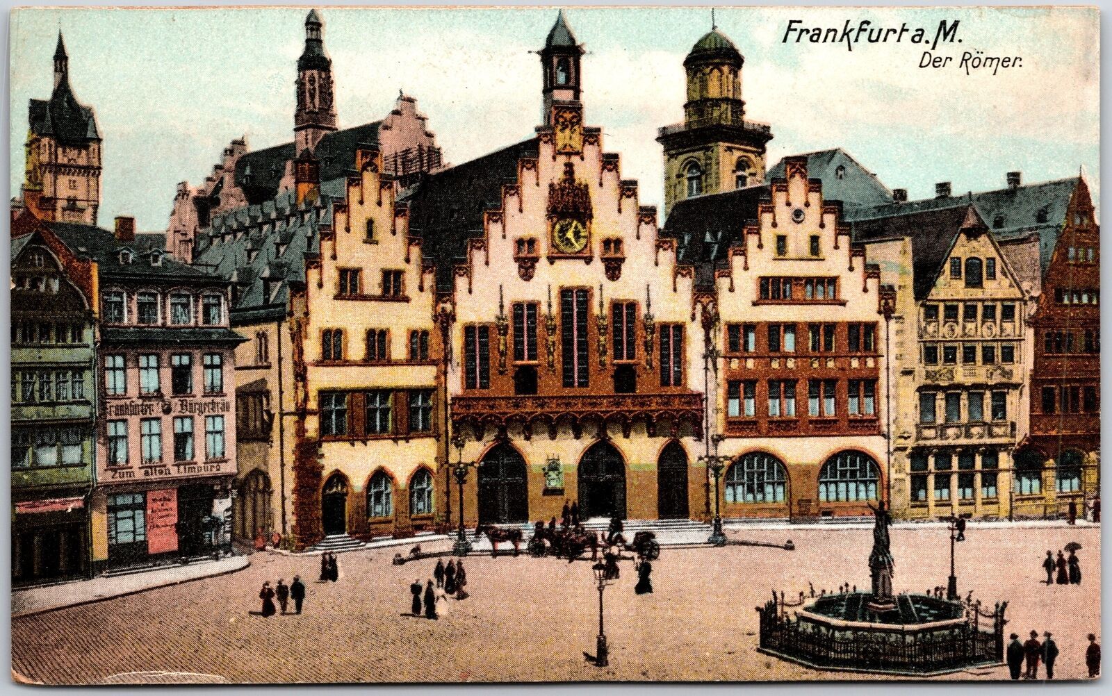Frankfurta M. Der Romer Germany Museum Monument Buildings Postcard ...