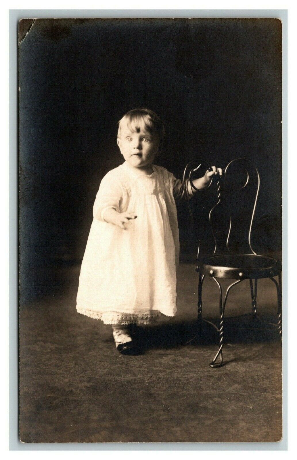 Vintage Early 1900's RPPC Studio Portrait Child in Christening Outfit ...