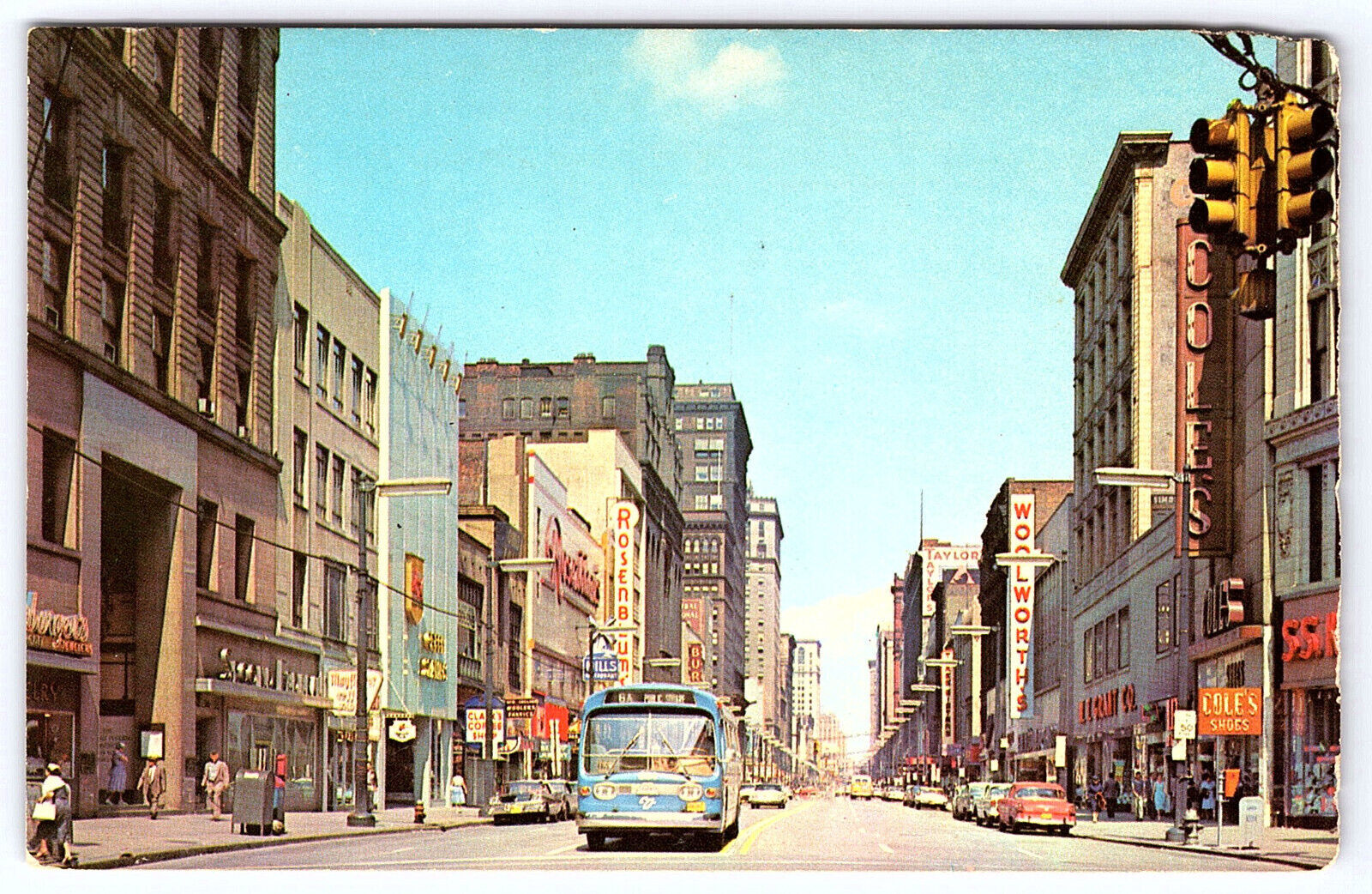 Euclid Avenue Street View Woolworths Bus Cleveland Ohio Postcard A137 ...