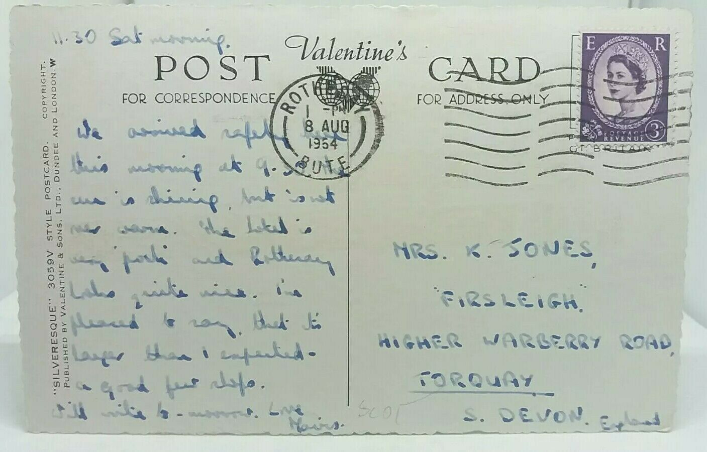 Vintage Postcard West Bay and Pier Rothesay Isle of Bute Posted 1954 ...