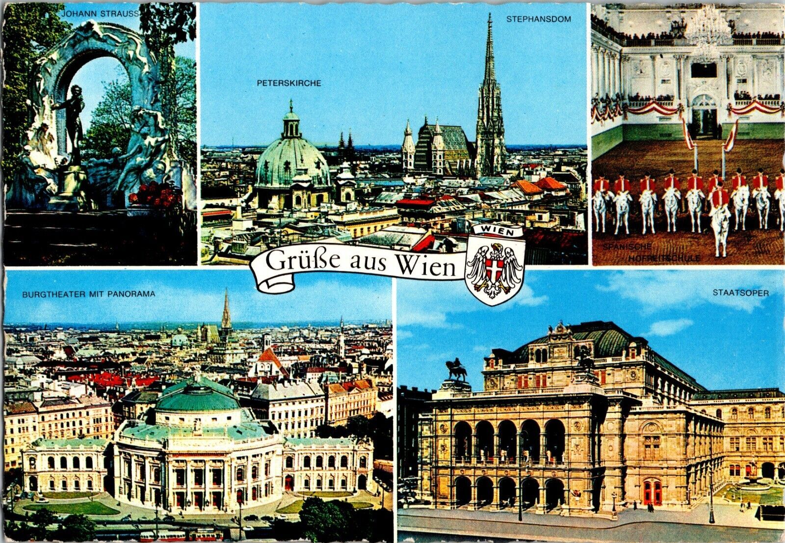 Circa 1960/70s Vintage Greetings From Vienna Postcard Multi Scenes Of ...