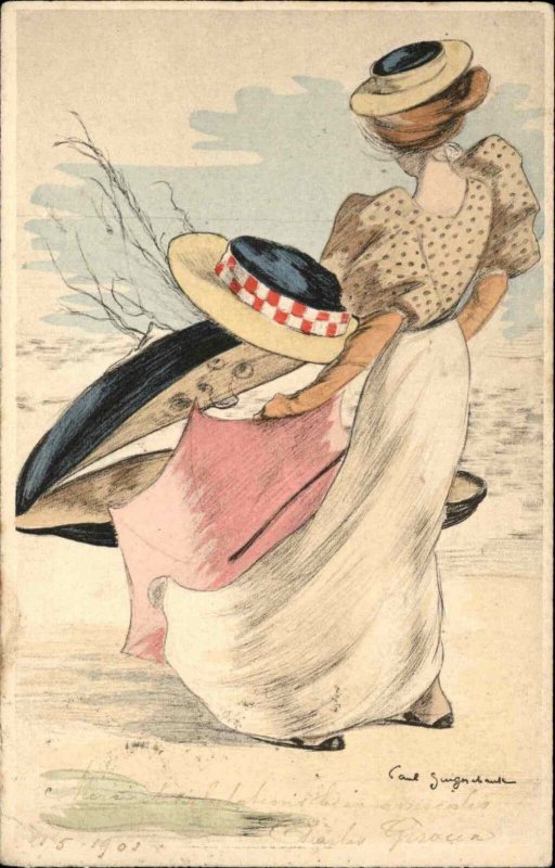 Fantasy - Woman & Giant Oyster or Clam Shell Man on Beach c1900 ...