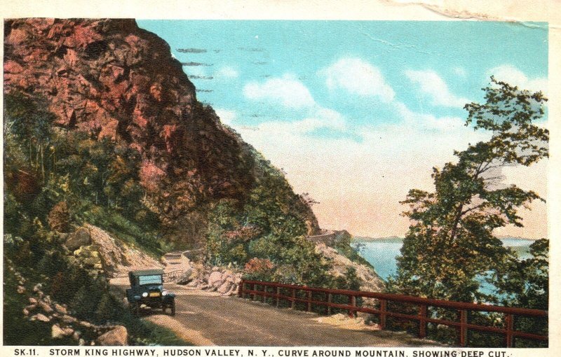 Vintage Postcard 1925 Storm King Highway Hudson Valley Curve Mountain ...