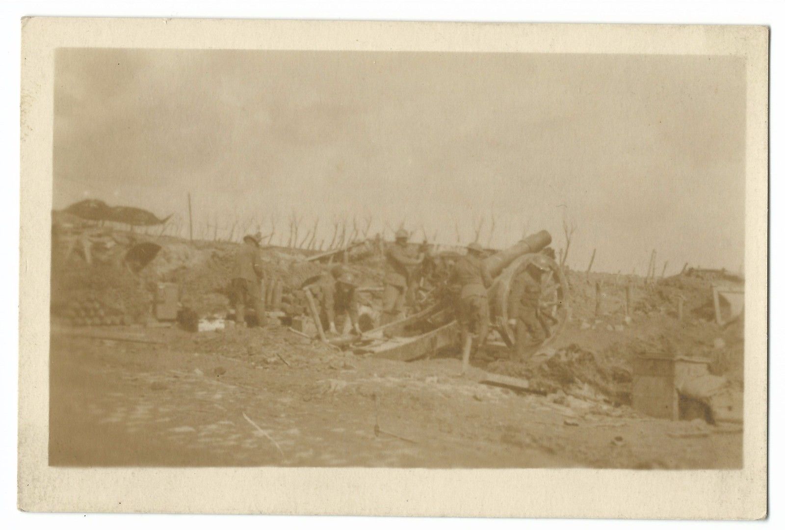 196 Siege Battery, RGA in Action at Boesinghe, Belgium, 1917 RP PPC ...