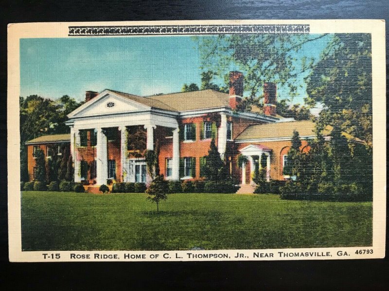 Vintage Postcard 1951 Rose Ridge Home of the C.L. Thompson Jr ...