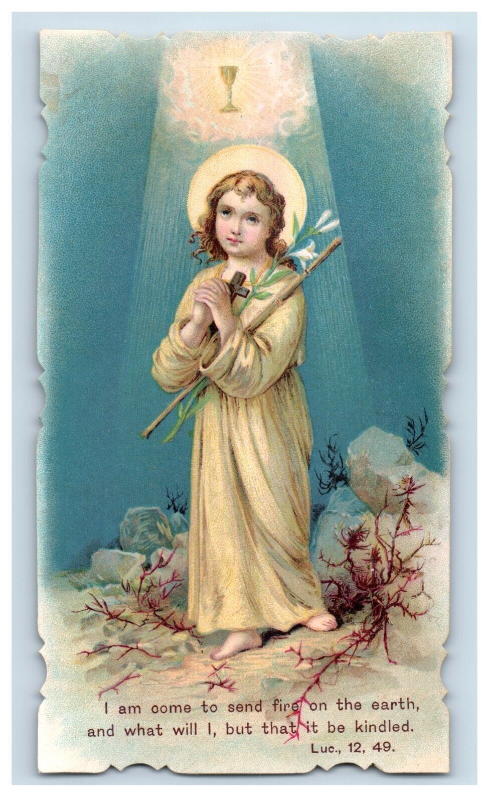 1870s-80s Die-Cut Religious Card Bible Quote Verses From Hymn To Jesus ...