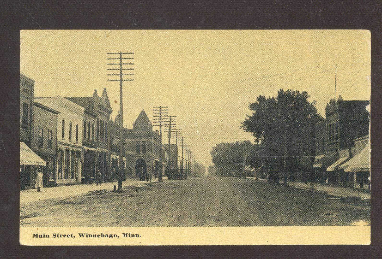Winnebago Minnesota Downtown Main Street Sirt Road Vintage Postcard ...
