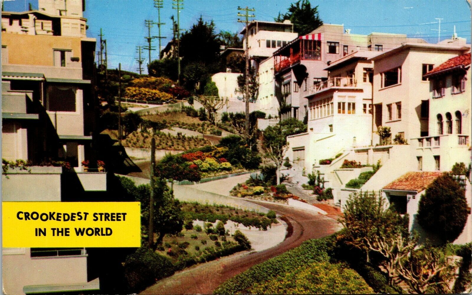 Vtg San Francisco CA Lombard Street View Crookedest Street in the World ...
