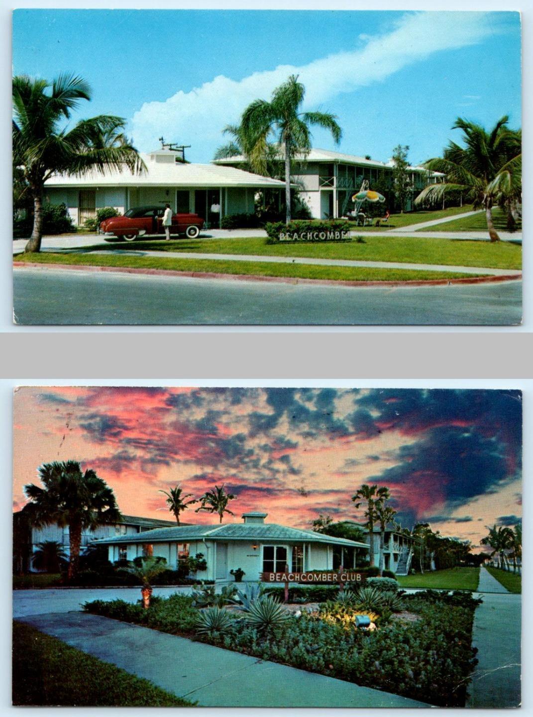 2 Postcards NAPLES, Florida FL ~ Roadside BEACHCOMBER CLUB Motel 1960s ...