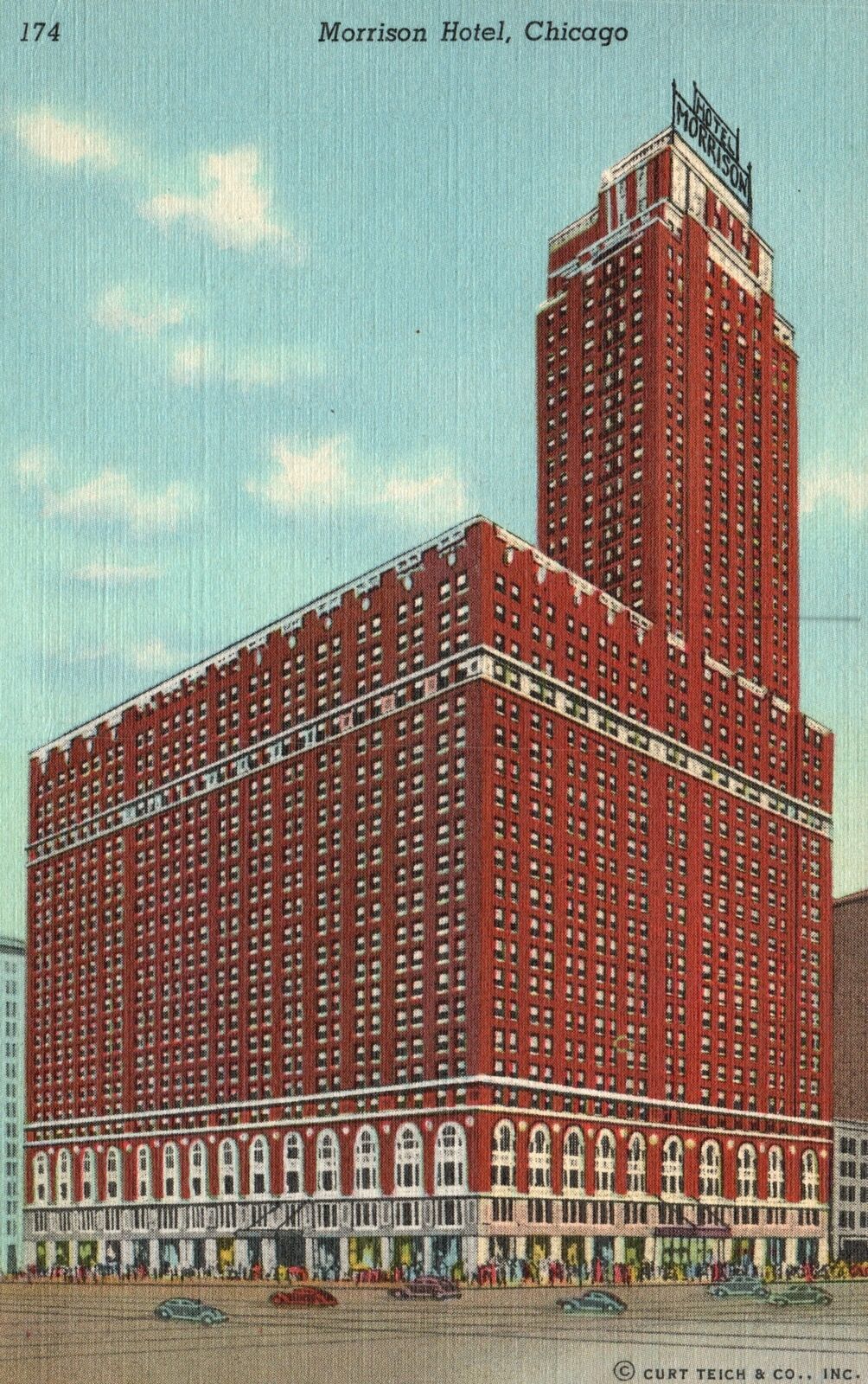 Vintage Postcard Morrison Hotel Tower Bldg. Historic Landmark Chicago ...