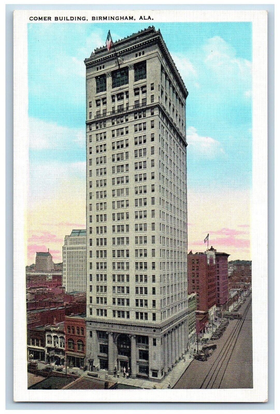 Birmingham Alabama Postcard Comer Building Exterior View c1940 Vintage ...